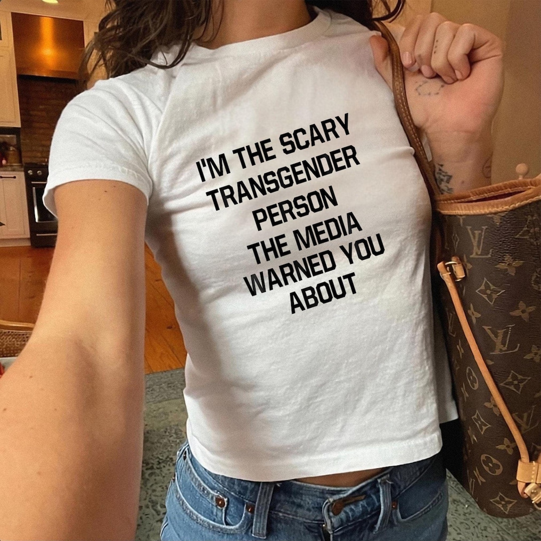 Scary Transgender Person T-shirt: Funny Y2K Queer Pride Top - Etsy