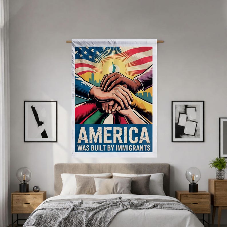 America Was Built by Immigrants Garden Flag, Immigration Justice ...