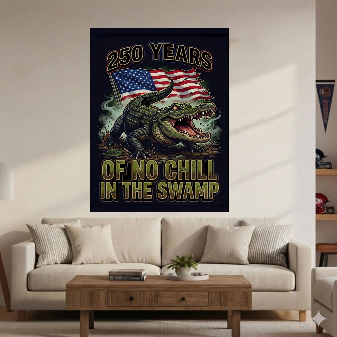 Funny Alligator Garden Flag, No Chill Swamp Humor Gift for Patriotic ...