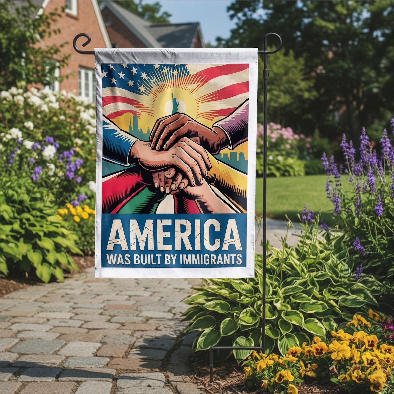 America Was Built by Immigrants Garden Flag, Immigration Justice ...