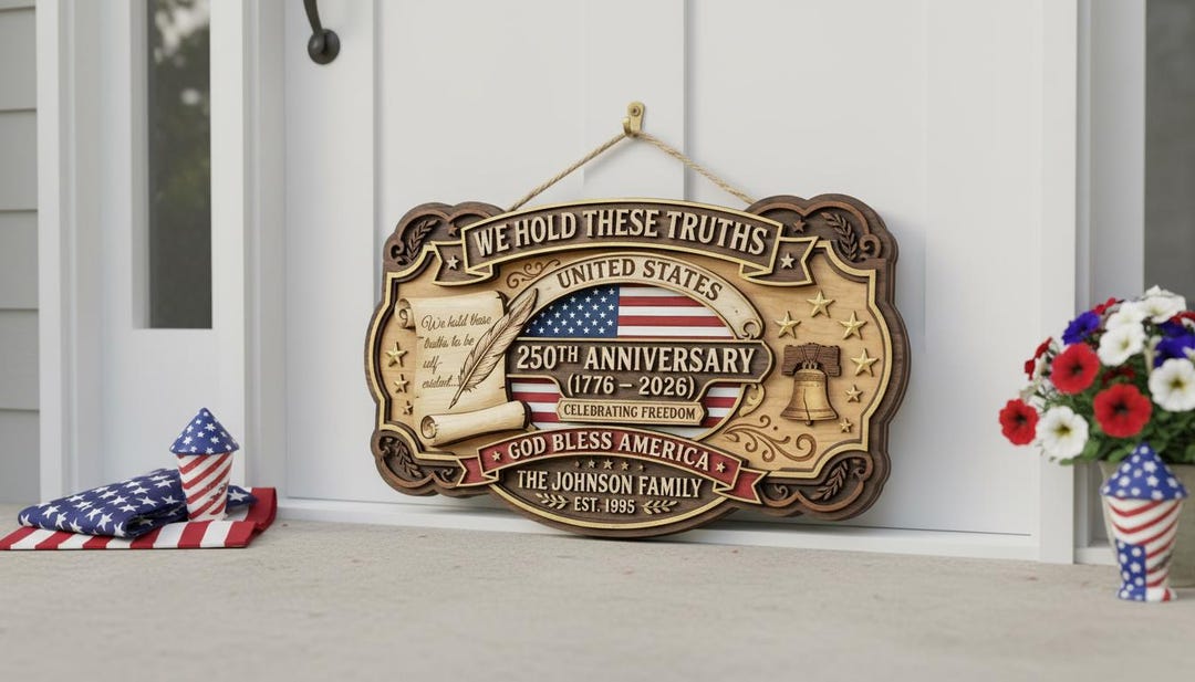 Custom Name 1776 Founding Document Art, Declaration 250th Anniversary ...