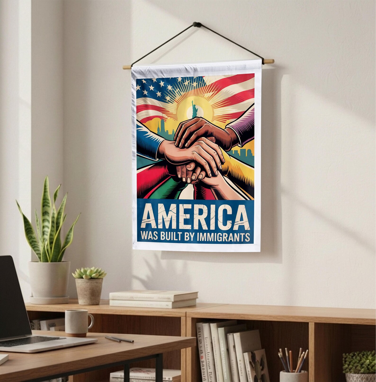 America Was Built by Immigrants Garden Flag, Immigration Justice ...