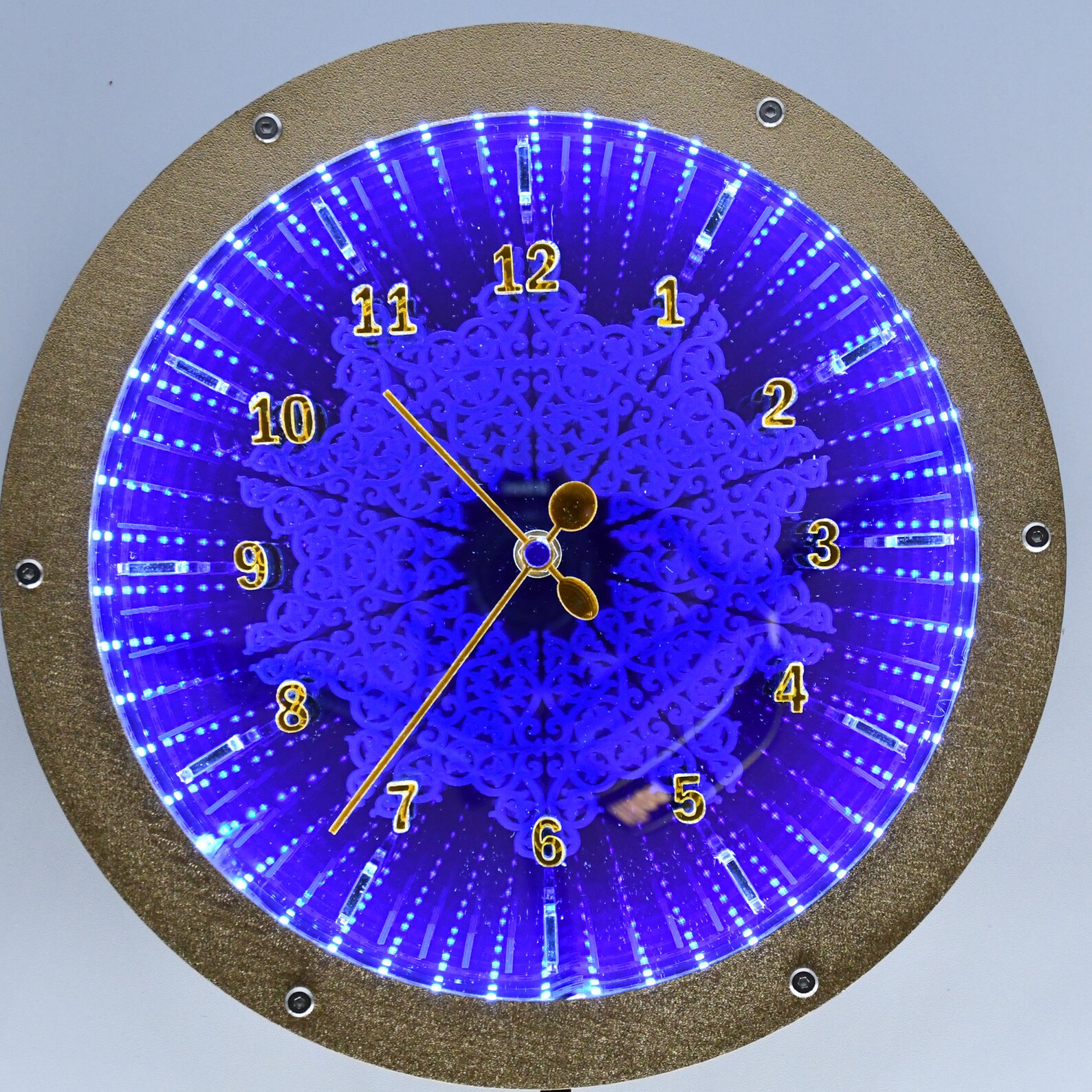 Infinity Clock - Blue and Gold - Etsy