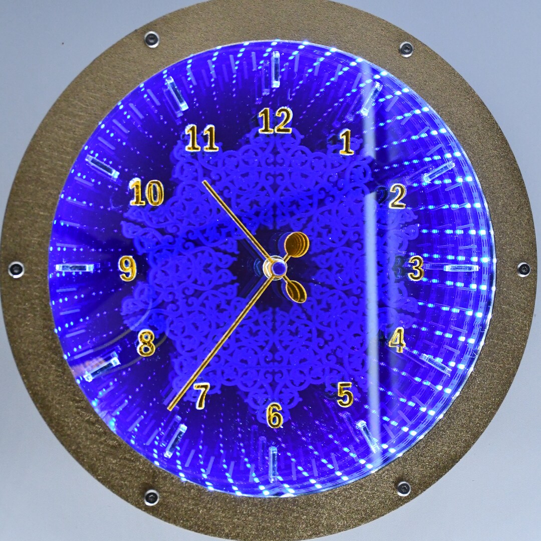 Infinity Clock - Blue and Gold - Etsy