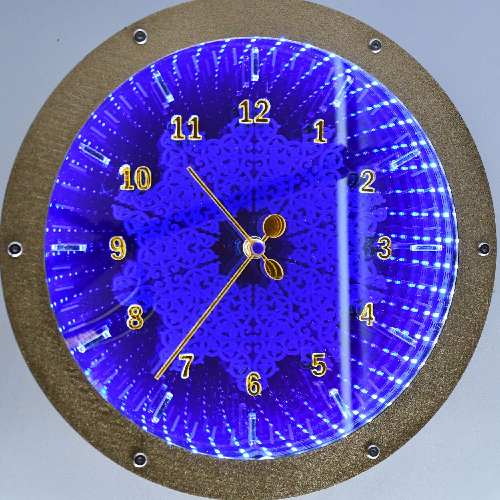 Infinity Clock - Blue and Gold - Etsy