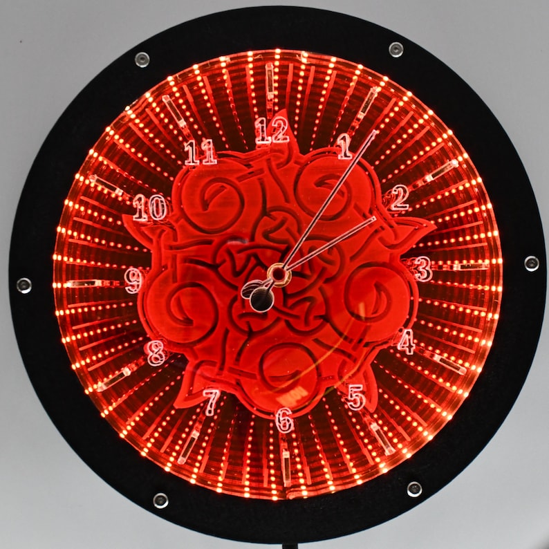 Infinity Clock - Red and Silver - Etsy