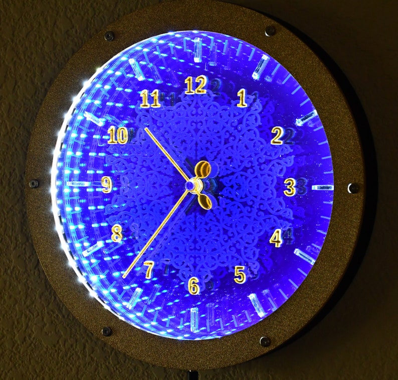 Infinity Clock - Blue and Gold - Etsy