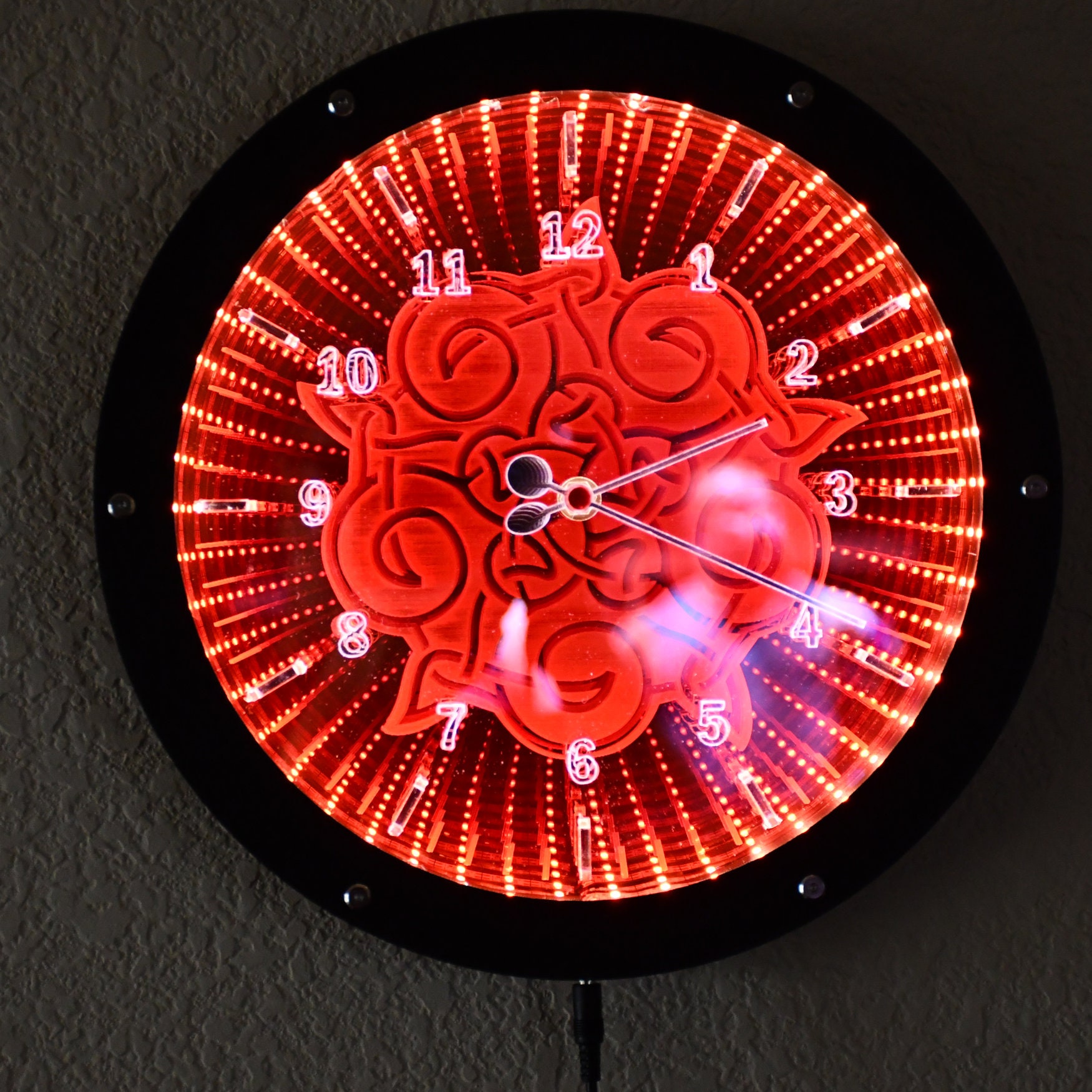 Infinity Clock Red and Silver - Etsy