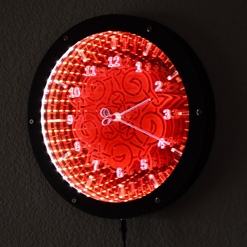 Infinity Clock - Red and Silver - Etsy