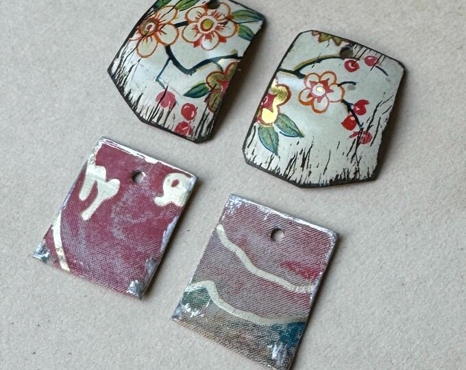 Rustic Charms, Hand Cut Tin Charms, Distressed Metal Charm Pairs for ...