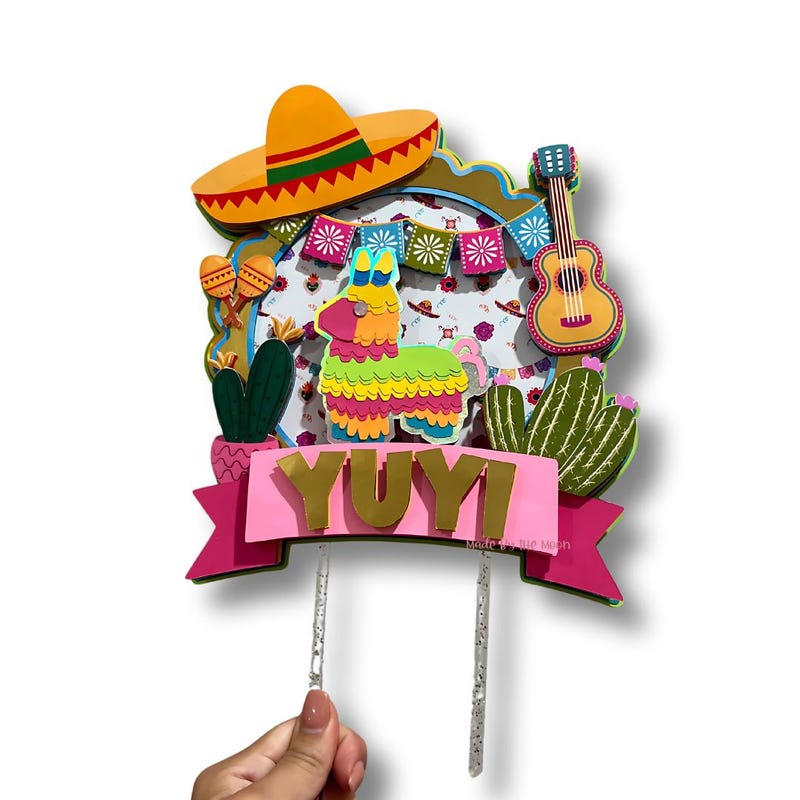 Mexican fiesta cake topper - Etsy México