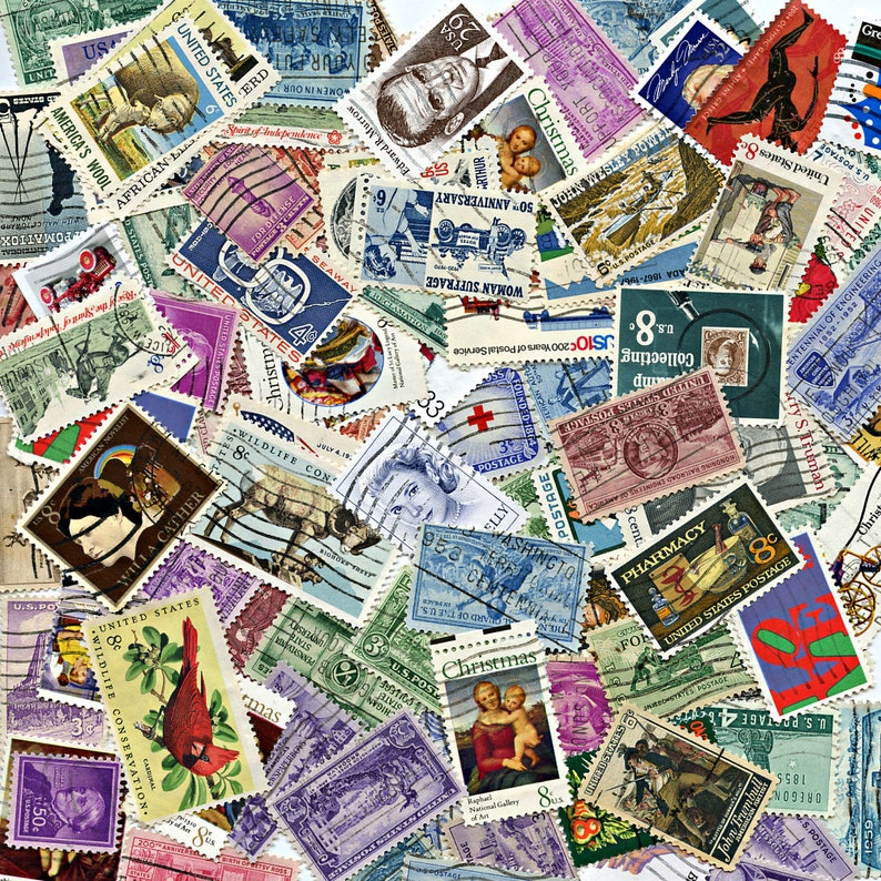 Lot US Postage Stamps Lot 100 Colorful Vintage Antique Early - Etsy