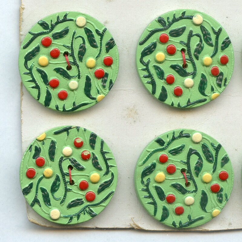 Painted Wood Buttons - Etsy