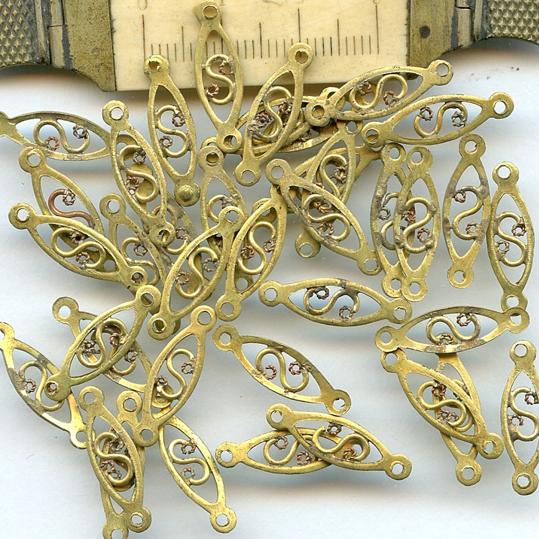 Fancy Brass Connectors 20 Mm Lot of (50) Vintage for Filigree, Jump ...