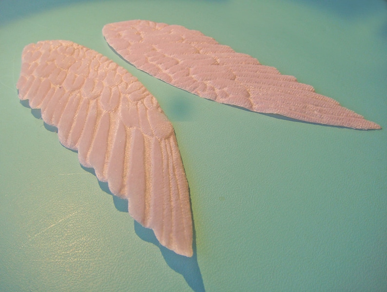 Plnk VELVET WINGS (1 Set) Millinery Pressed Pieces Large Embossed Pink ...