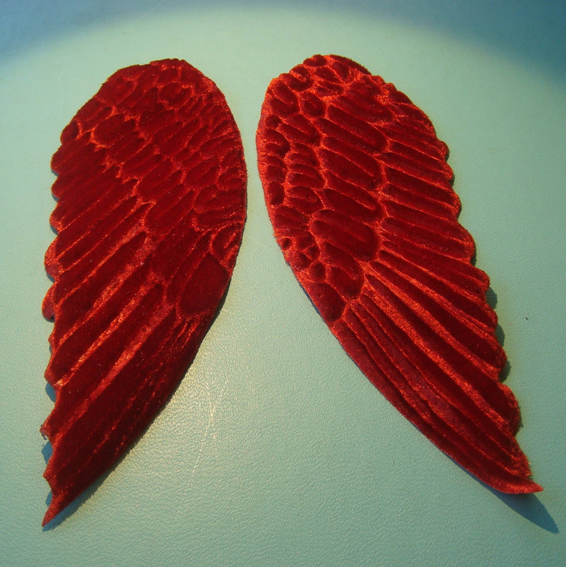 RED VELVET Wlngs 1 Set Millinery Pressed Pieces Large Wings - Etsy