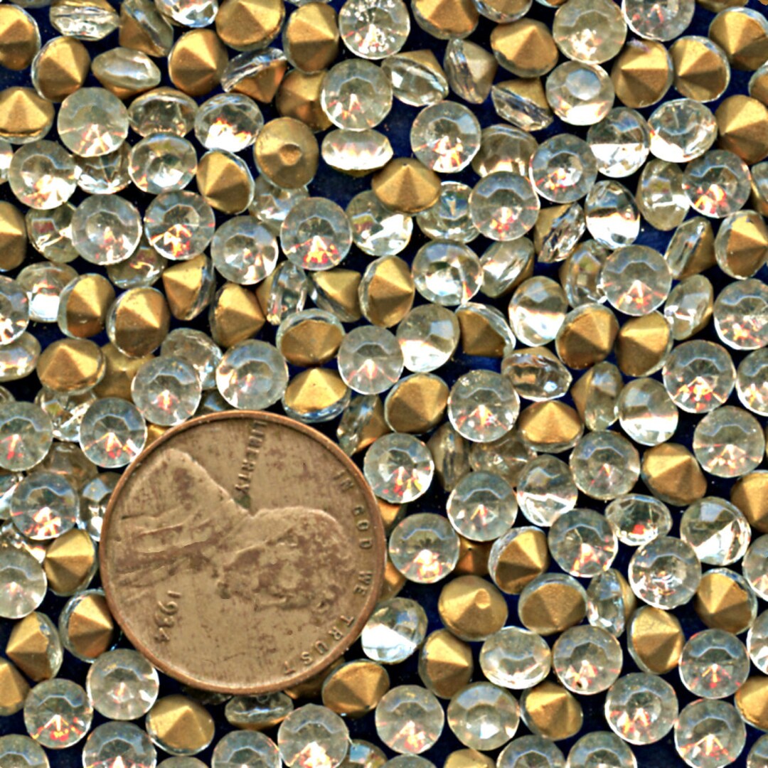 5 Mm RHINESTONES Lot of (36) Ss22 Vintage Crystal Clear Glass Round ...