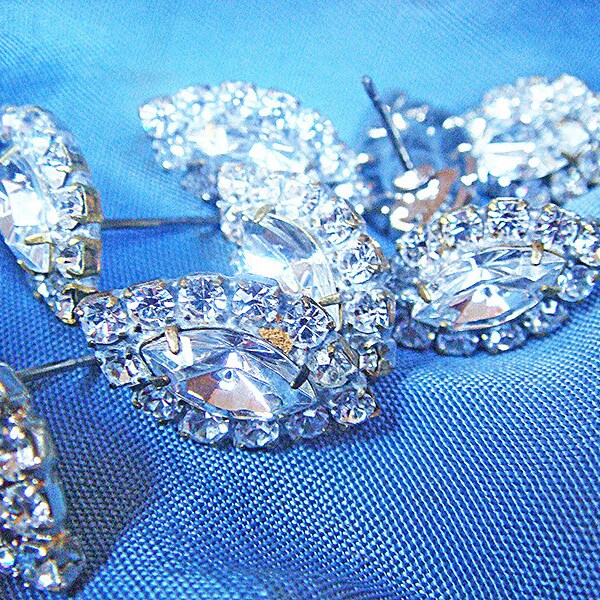 Rhinestone Earrings - Etsy