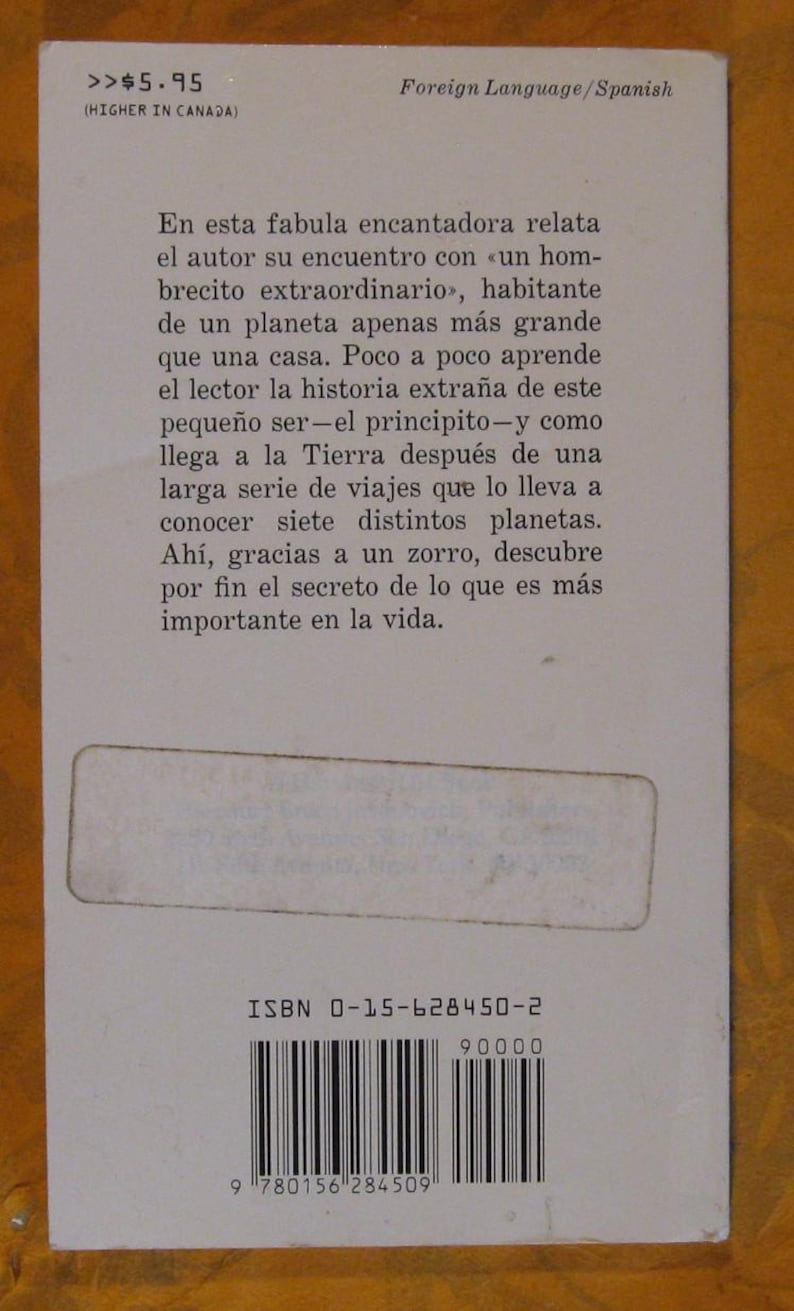 El Principito (the Little Prince in Spanish) by Antoine De Saint ...