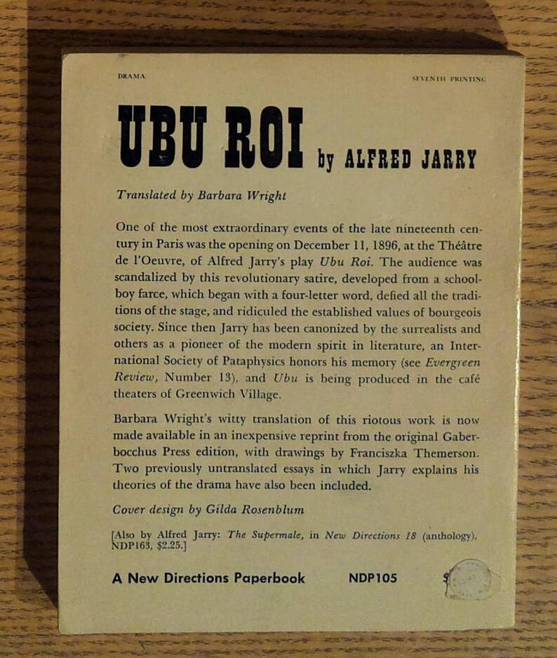 Ubu Roi by Alfred Jarry - Etsy