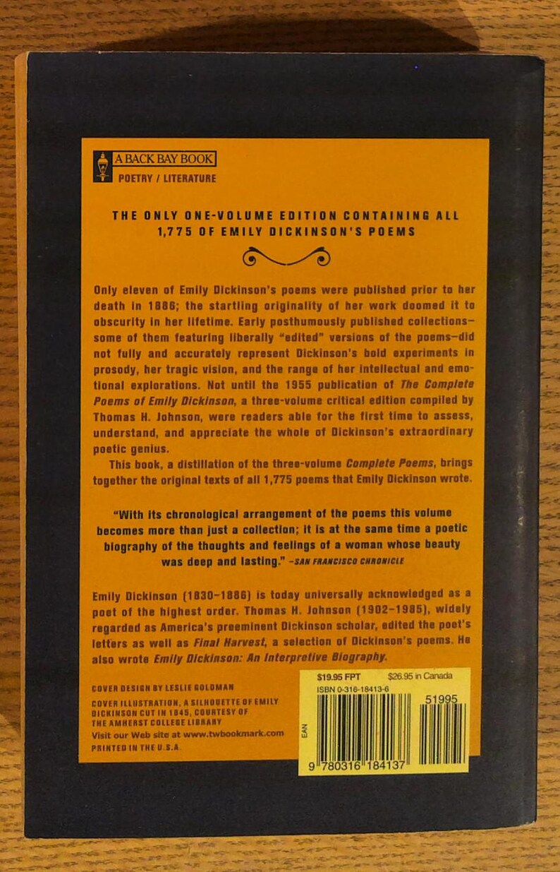 The Complete Poems of Emily Dickinson · Thomas H. Johnson · Back Bay ...