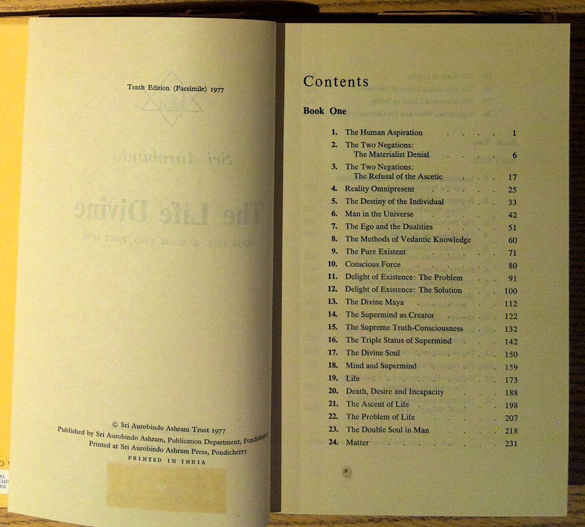 Life Divine, The: Book One and Book Two by Sri Aurobindo - Etsy