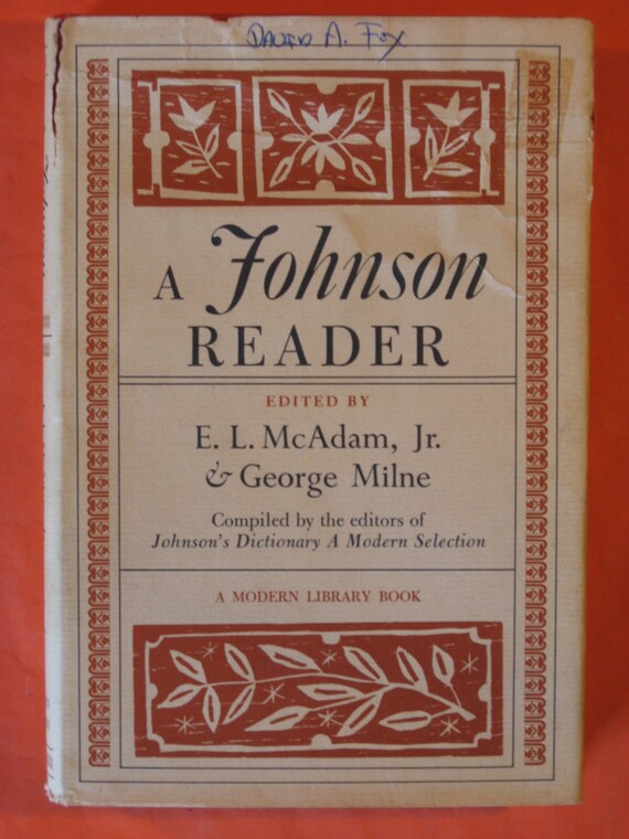 A Johnson Reader by Samuel Johnson modern Library - Etsy