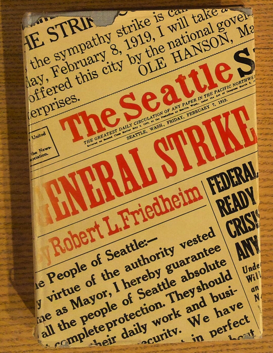 The Seattle General Strike by Friedheim, Robert L. (hardback Book) - Etsy