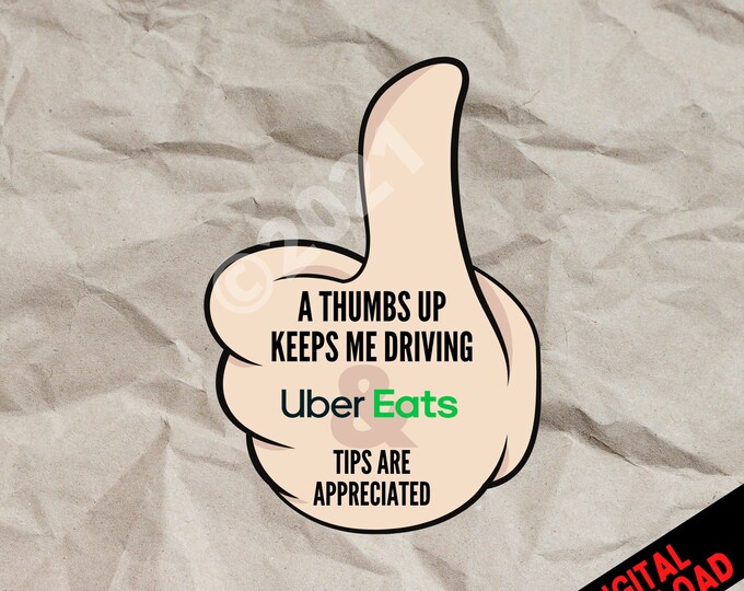 Ubereats Delivery Driver Thumbs up - Digital Download - Etsy