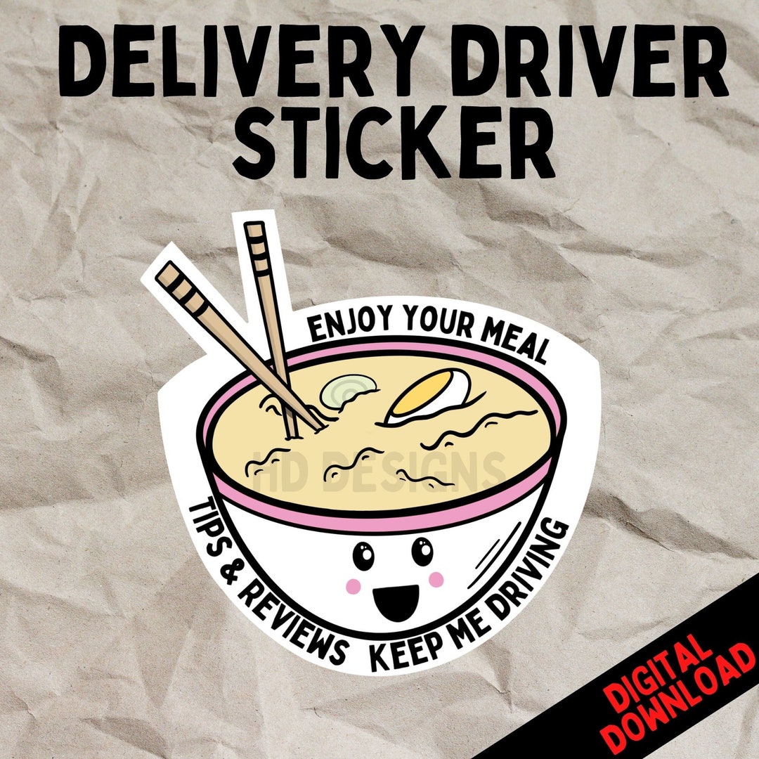 Cute Food Delivery Stickers Increase Your Tips PHO - Etsy