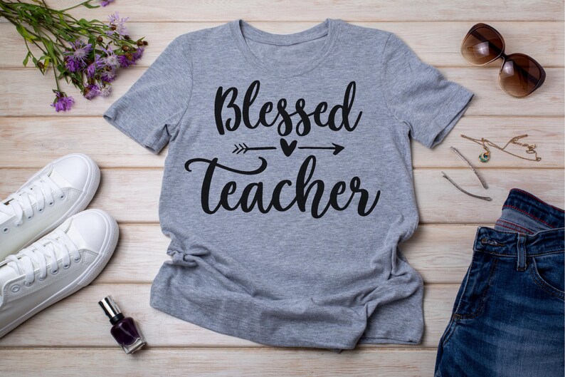 Blessed Teacher SVG School SVG Teacher Shirt Design Back to School SVG, Teach and Inspire ...