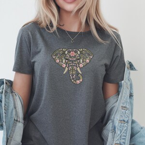 Elephant Embroidery Design, Floral Elephant Head Machine Embroidery ...