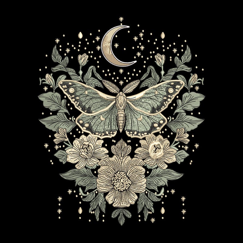 Garden Moon Embroidery - Etsy UK