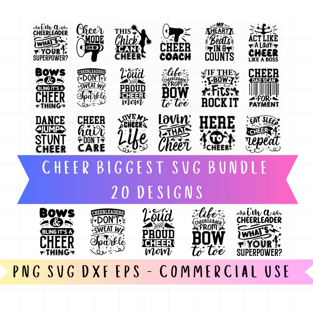 Cheer Bundle SVG Cheerleading SVG, Cheer Squad , Cheer Team SVG, Cheer ...