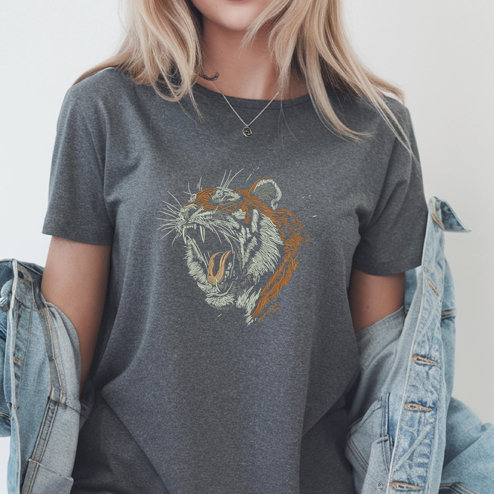 Tiger Head Embroidery Design, Wild Animal Machine Embroidery File ...