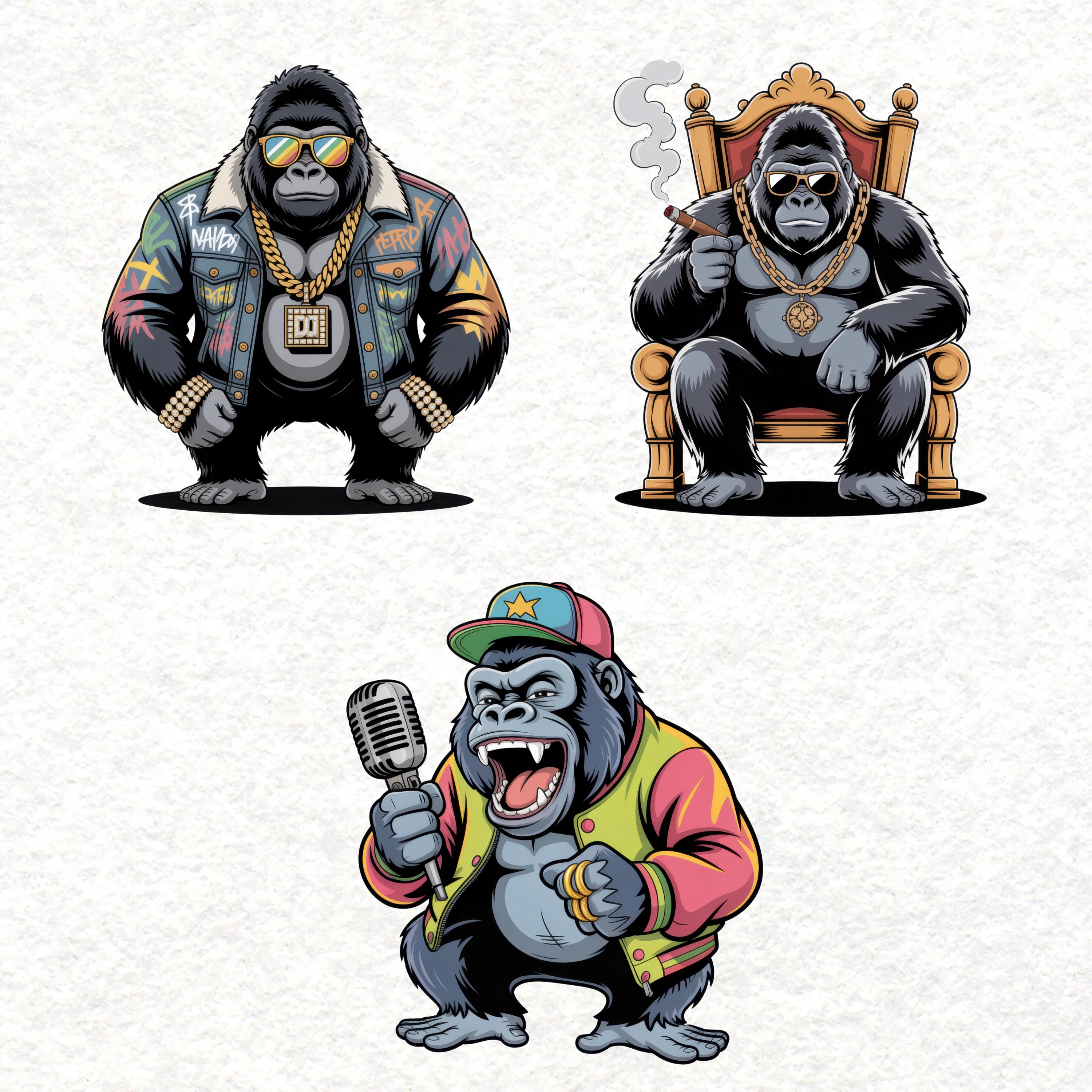 King Gorilla Hip Hop PNG Clipart - Street Style Rapper Gorilla ...