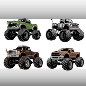 20 PNG Monster Trucks, Fun Kids Clipart, Monster Truck PNG Bundle - Etsy