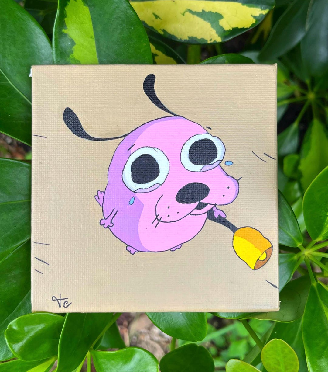 Adorable Cute Courage the Cowardly Dog Art Painting - Etsy