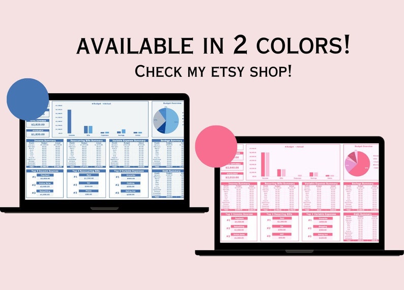 Monthly & Annual Budget Excel Spreadsheet Planner | Monthly Yearly ...