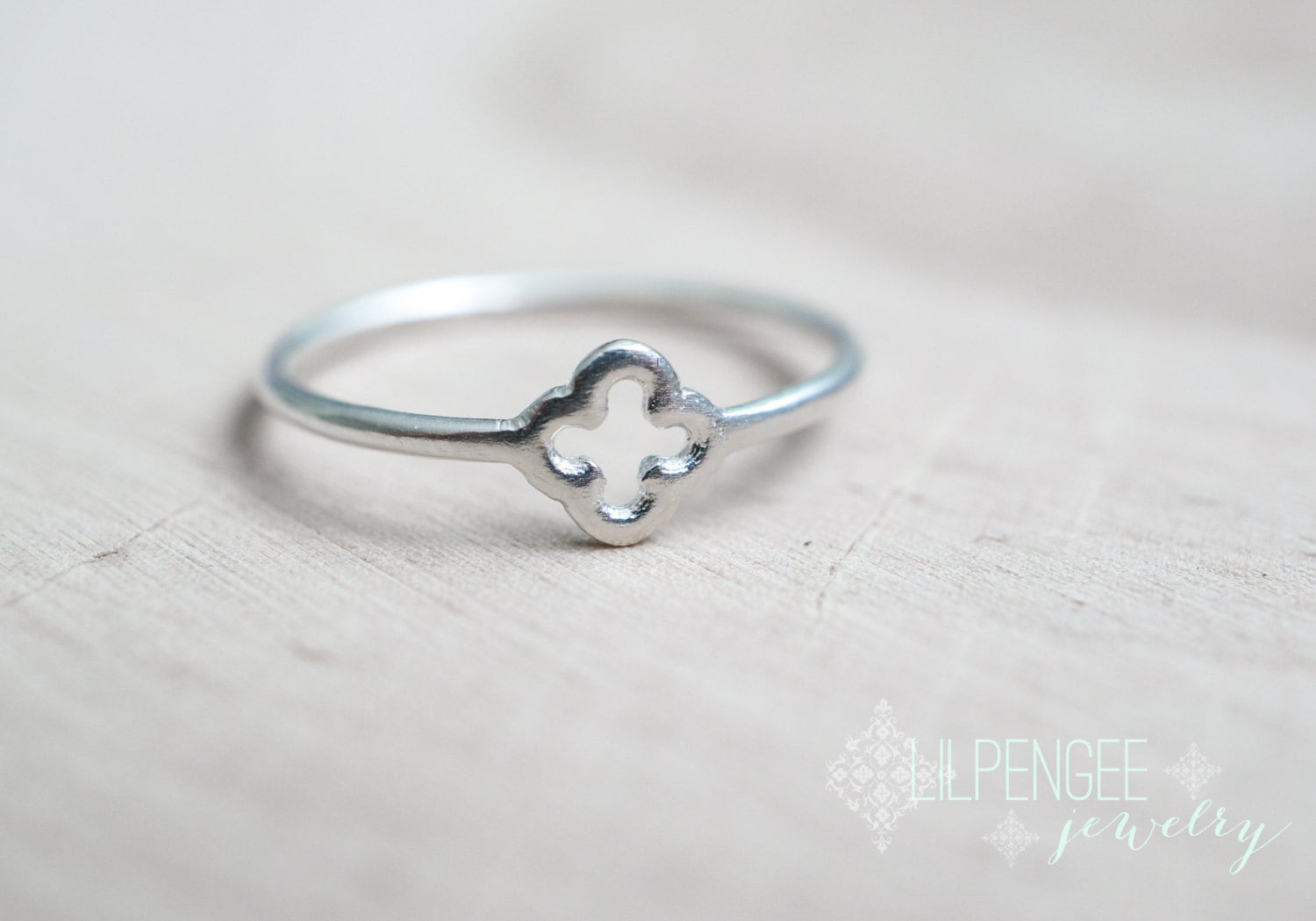 SALE. Clove Ring Slim Sterling Silver Quatrefoil Ring. - Etsy
