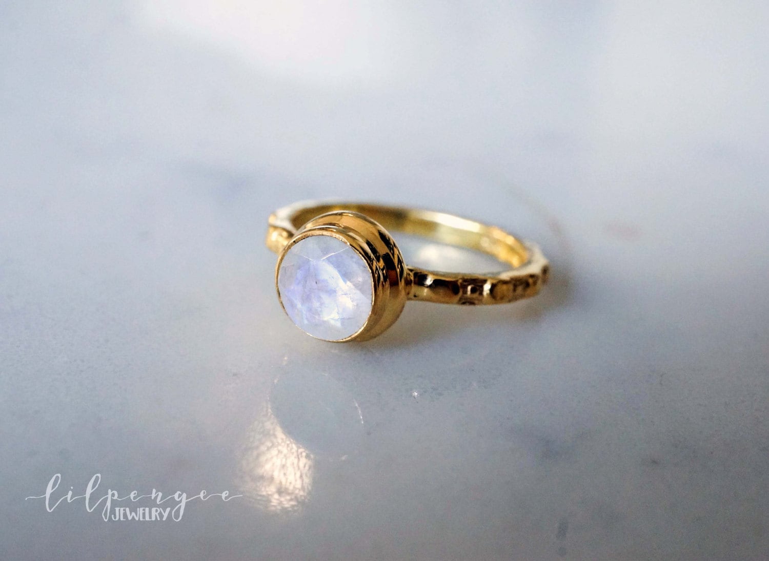 6mm moonstone gold ring. rainbow moonstone gold vermeil ring | Etsy