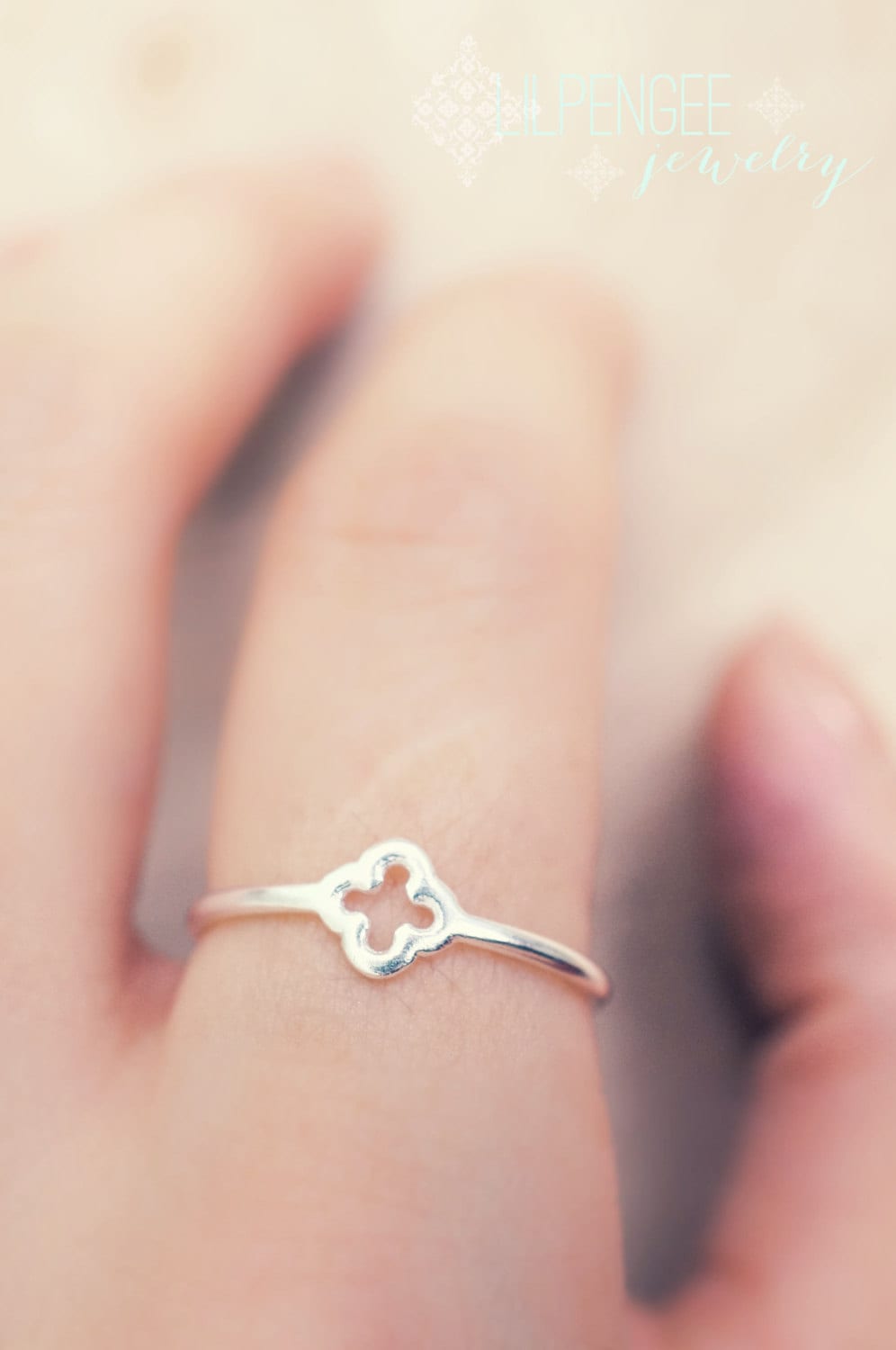 SALE. Clove Ring Slim Sterling Silver Quatrefoil Ring. - Etsy