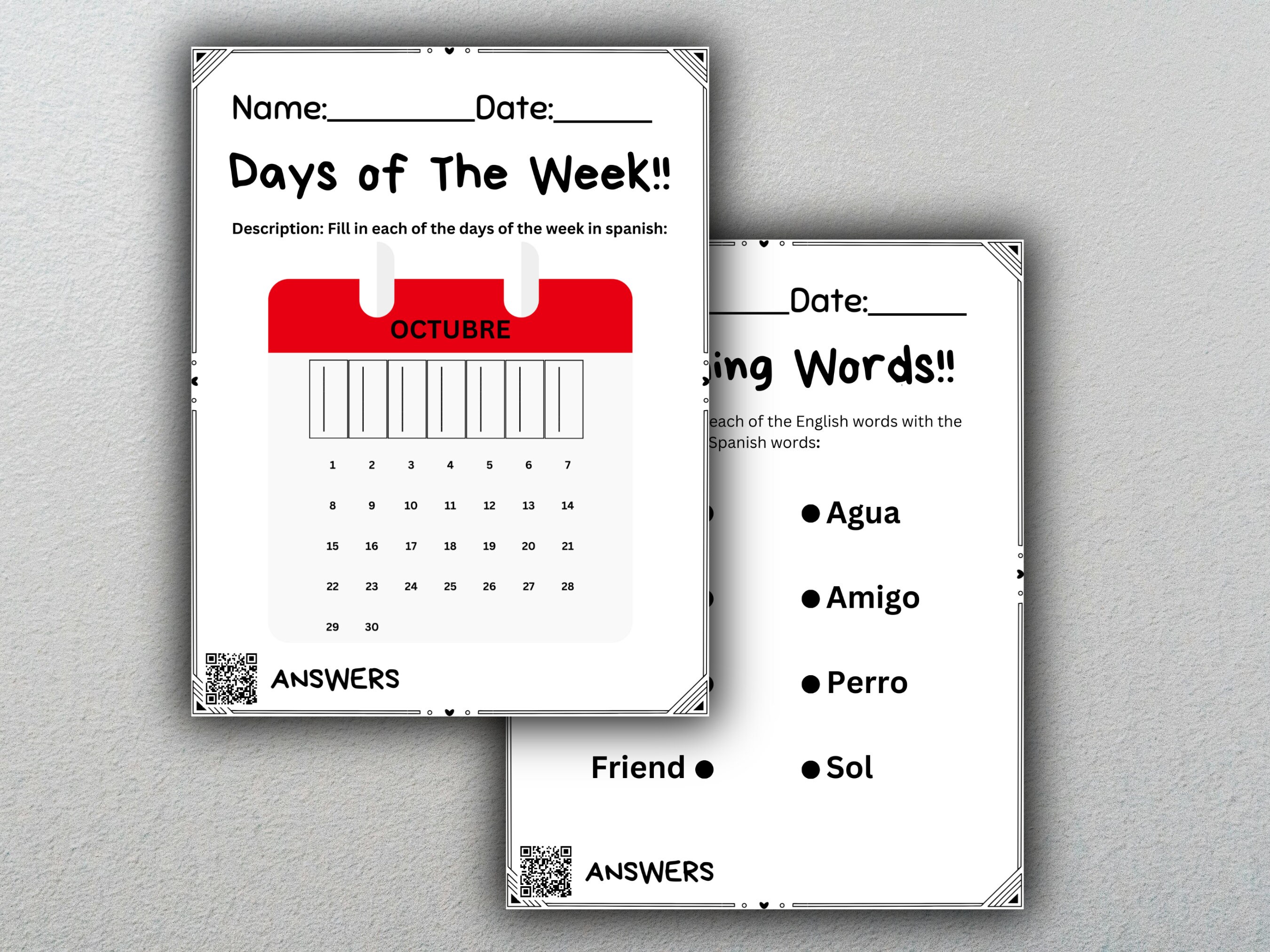 Spanish Bundle for Kids, 20 Pages | Spanish Intermediate to Middle ...