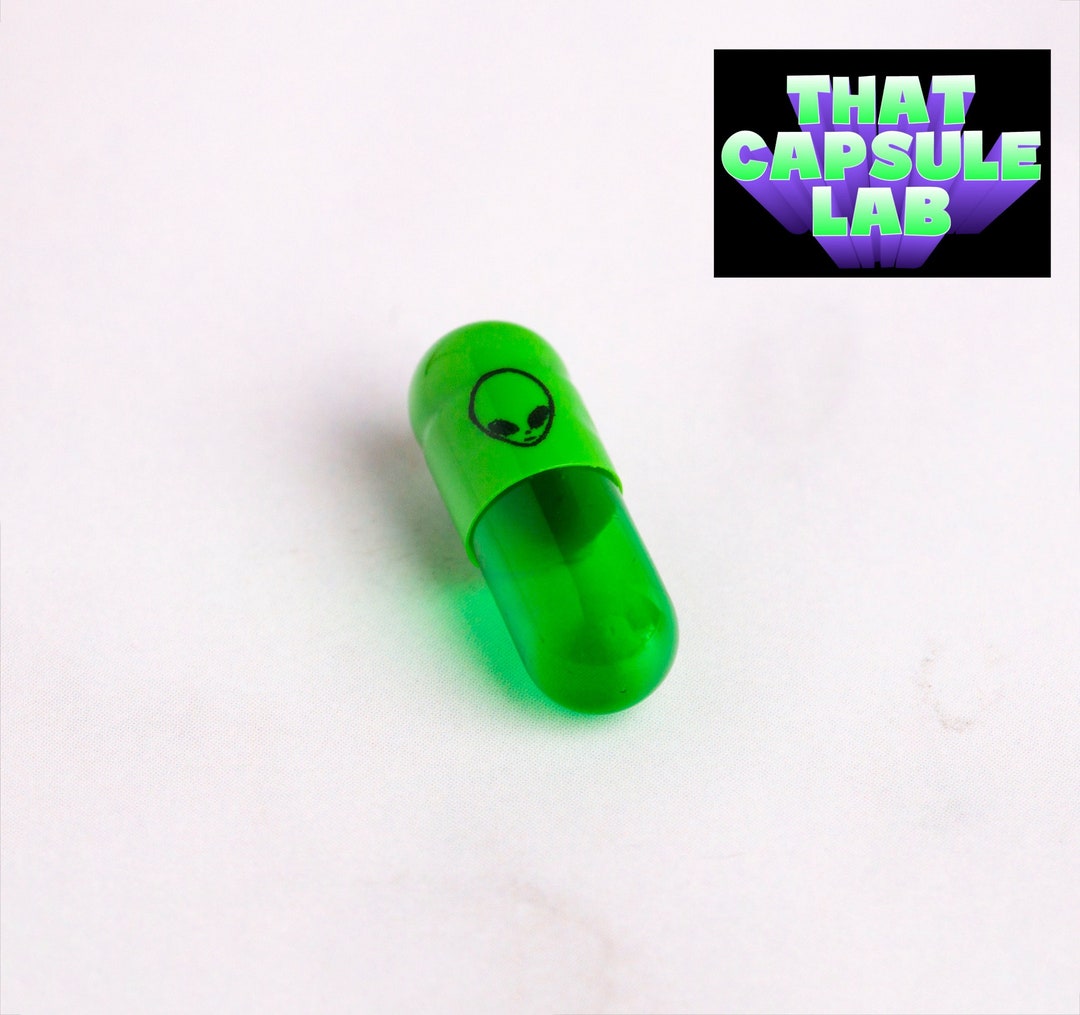 300 X Empty Gelatin Capsules Size 3 Joined - Green Alien Caps - Etsy