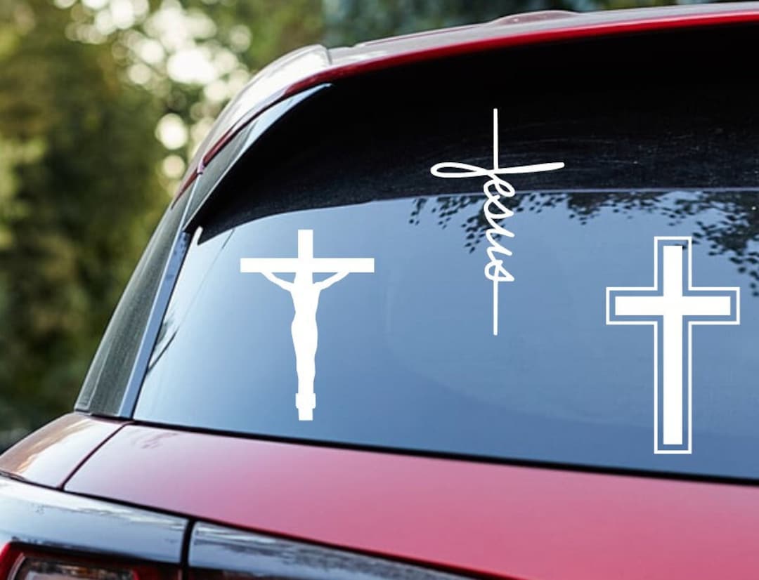 Cross Sticker, Jesus Cross Sticker for Car Window, Bumper, or Laptops ...