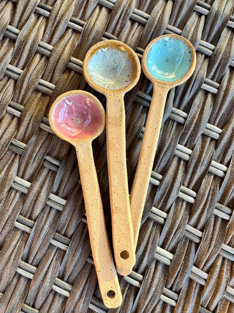 Handmade Speckled Stoneware Ceramic Spoon: Unique Kitchen Gift - Etsy