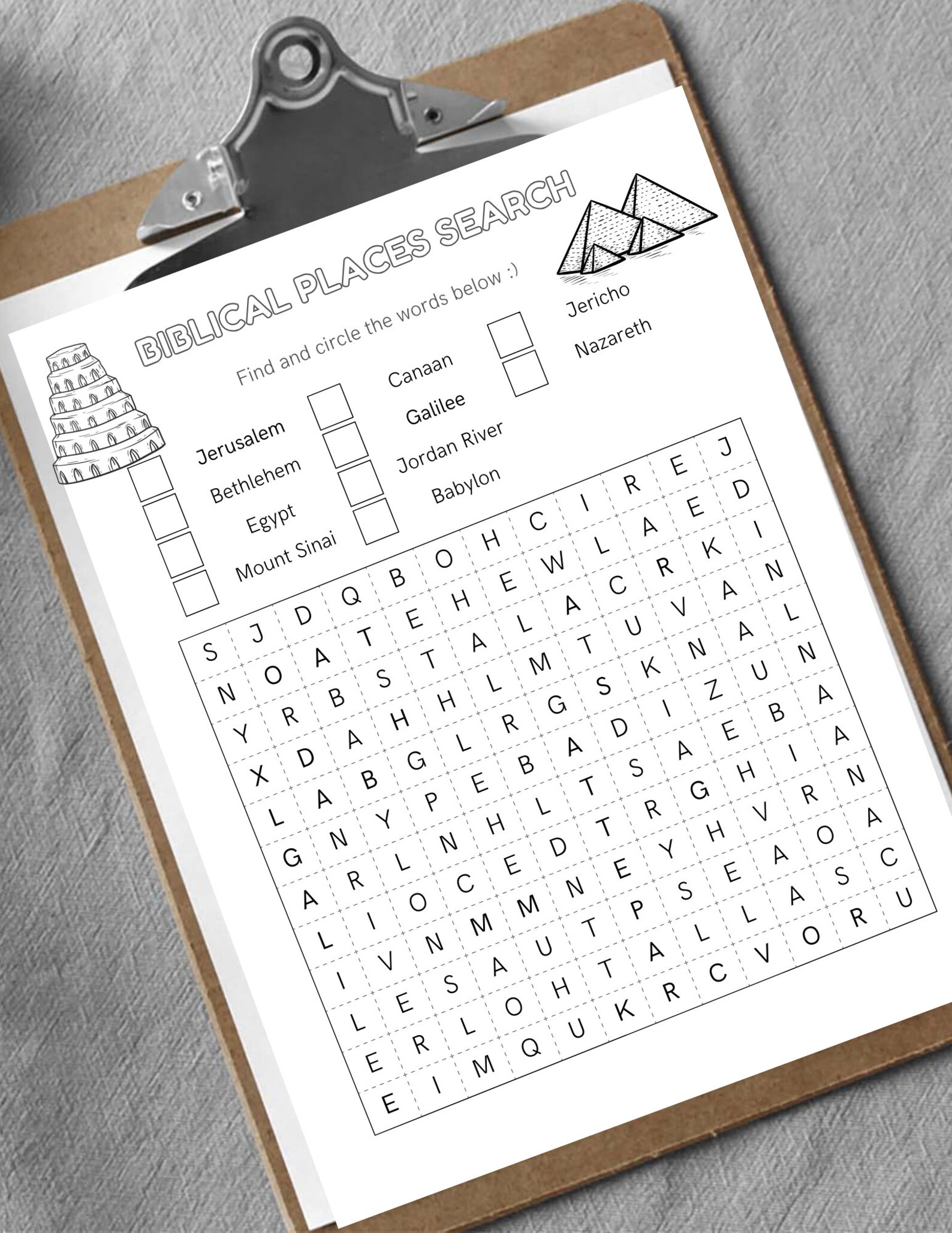 Printable Biblical Locations Word Search – Engaging Bible Study for ...