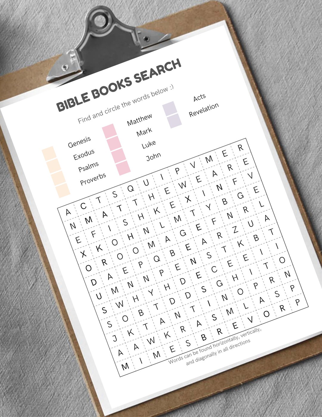 Printable Bible Word Search Puzzles – Perfect for Sunday School and ...