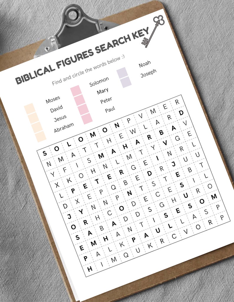 Printable Biblical Figures Word Search Fun and Educational Activity for ...