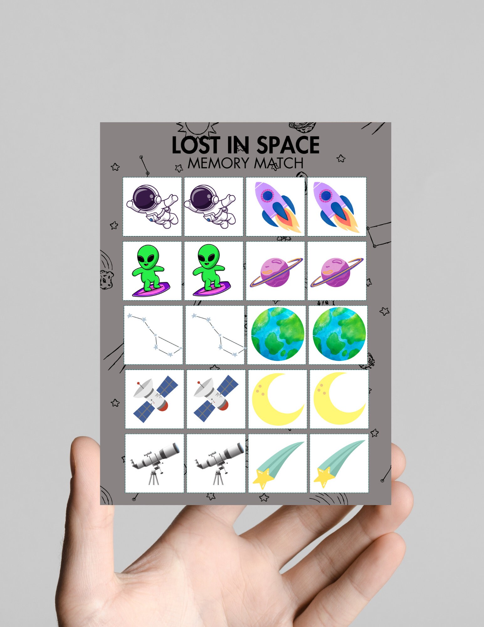 Space-themed Kids Memory Game - Educational Matching Game - Fun ...